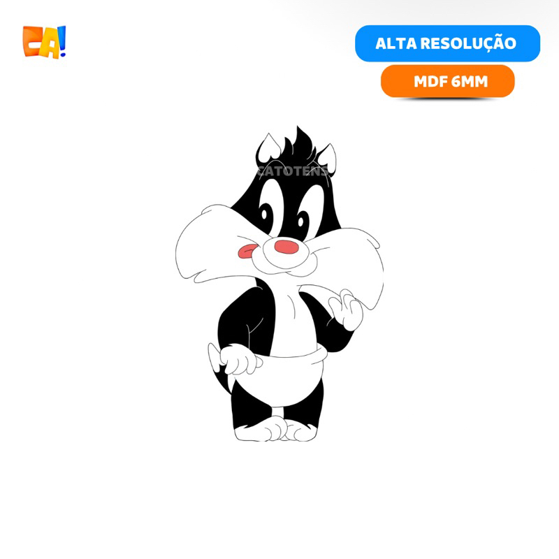Display de chão MDF Looney Tunes baby Frajola 50cm / 60cm / 70cm / 80cm ...