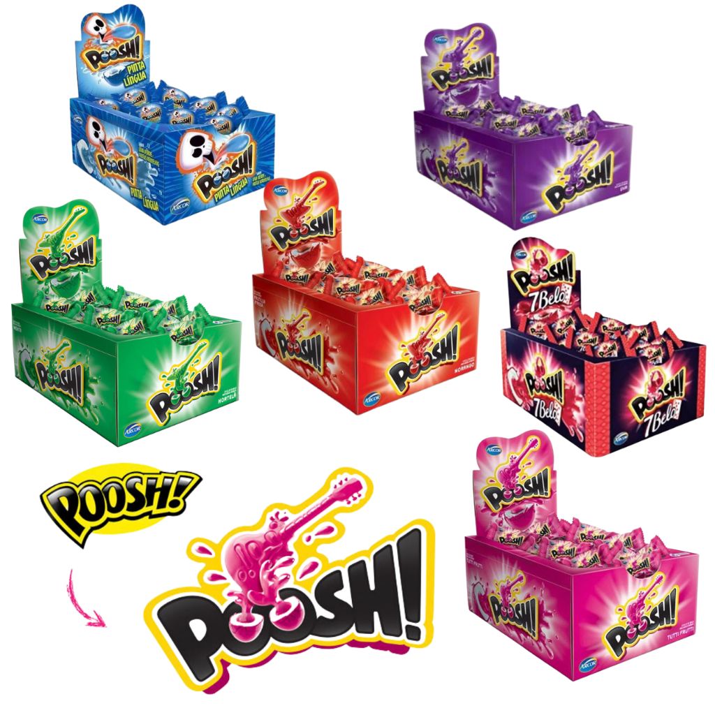 Chiclete Poosh Caixa C/40unid. - 200g | Shopee Brasil