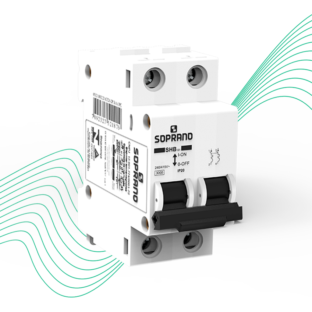 Disjuntor Din Bifásico 16A, 20A, 25A, 32A, 40A, 50A e 63A Bipolar 2P Curva C 3Ka Soprano ...