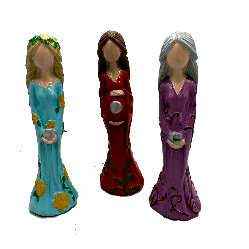 Deusa Trivia Triplice Resina Donzela Mãe E Ancia 14cm Color | Shopee Brasil