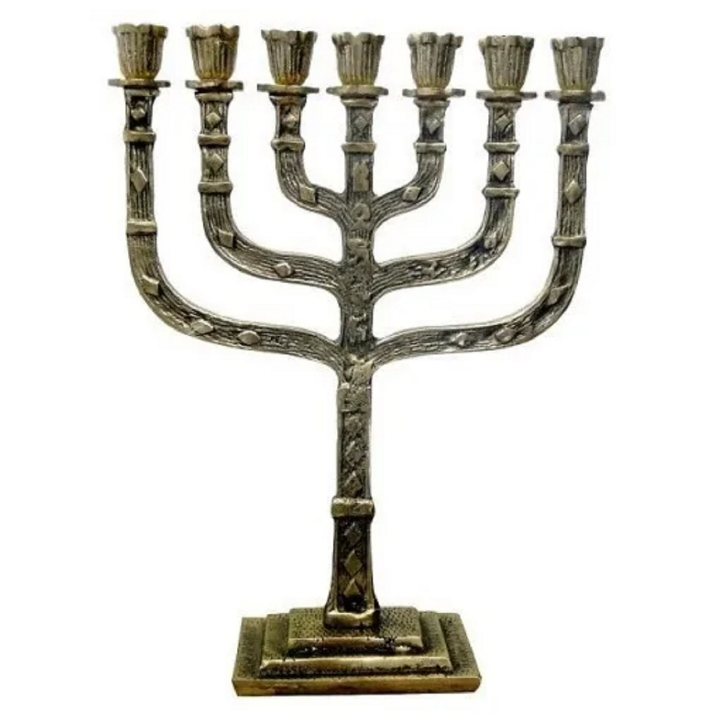 Menorah De Israel Candelabro Judaico Simbolo Judaismo 33 Cm | Shopee Brasil