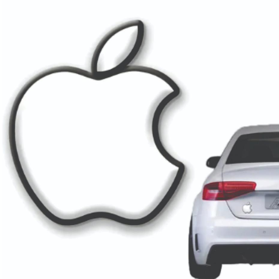 Kit 2 Adesivos em alto relevo Marcas Apple Logo Branco Resinado Carro e ...