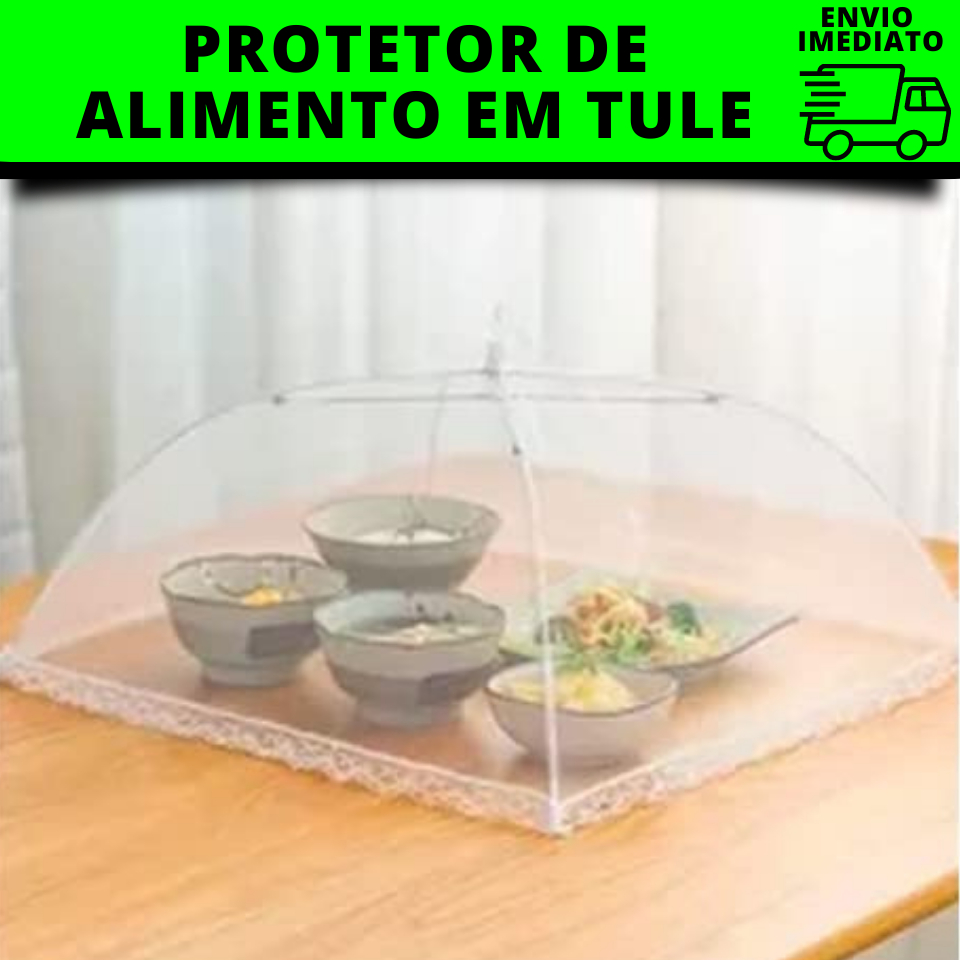 Tela Protetora de Alimentos Tampa Mosqueteiro Em Tule Dobrável Tule ...