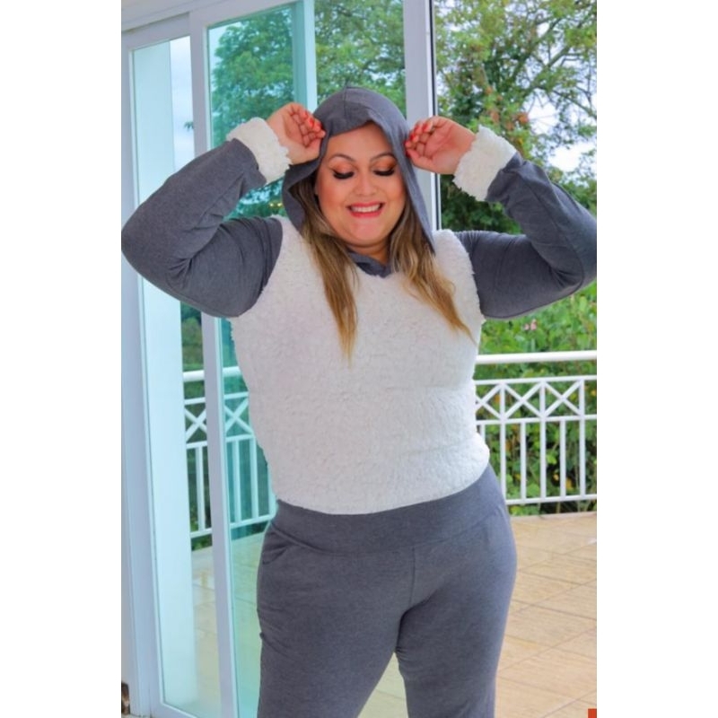 Conjunto Teddy plus size | Shopee Brasil
