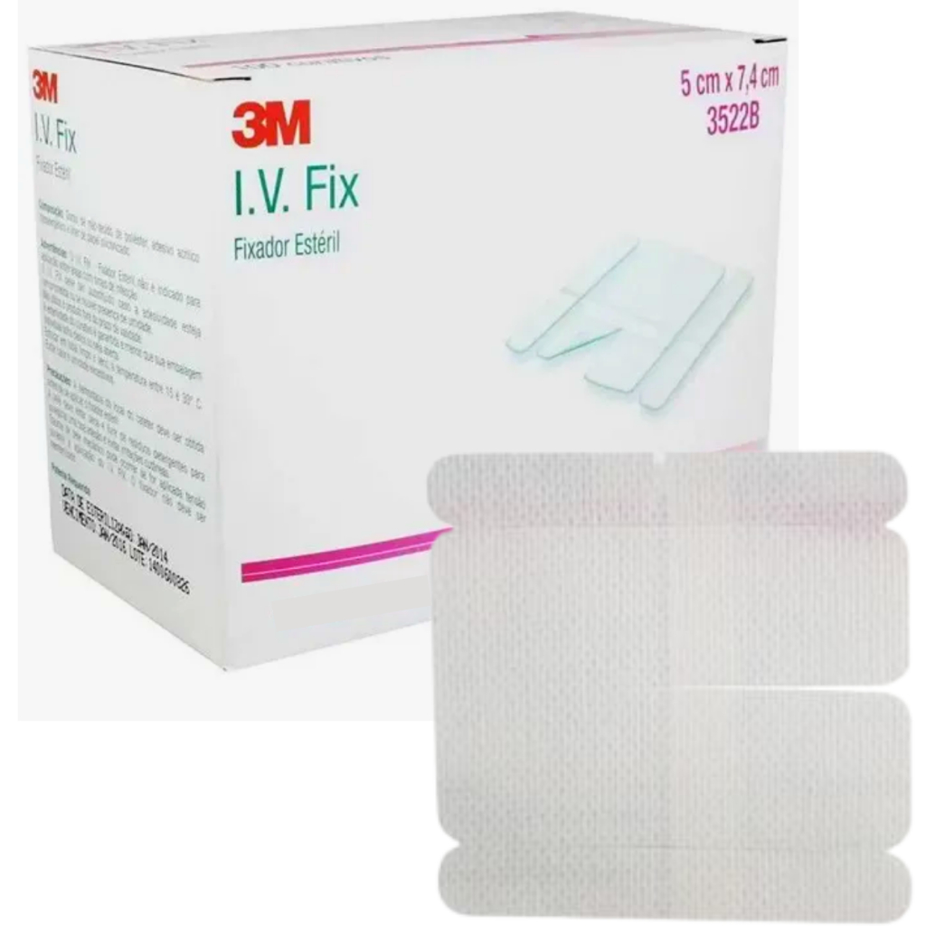 Curativo Fixador para Cateter IV Fix Adesivo 5cm x 7,4cm 3M - 10 ...
