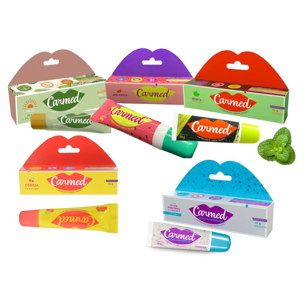 Kit Hidratante Labial Carmed 10g 5 Sabores - CIMED | Shopee Brasil