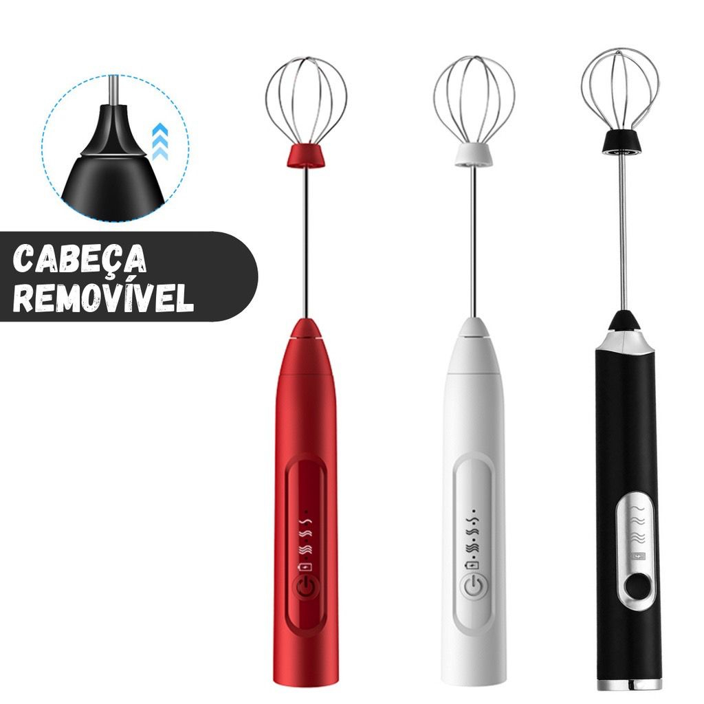 Misturador Mixer de Bebidas E Ovos Portátil Elétrico 2 Refil | Shopee Brasil