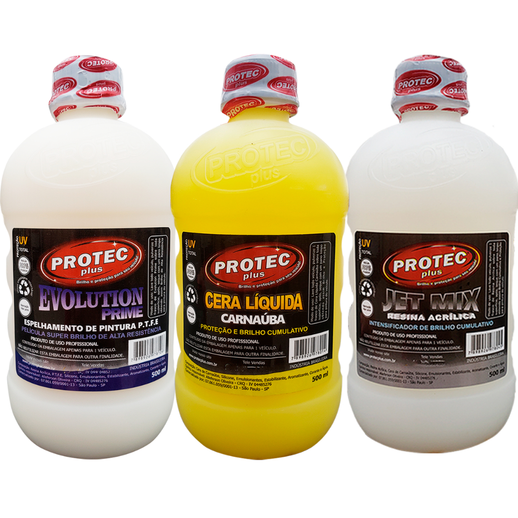 Kit Protec: Jet Mix, Carnaúba e Evolution 500 ml - 5 L | Shopee Brasil