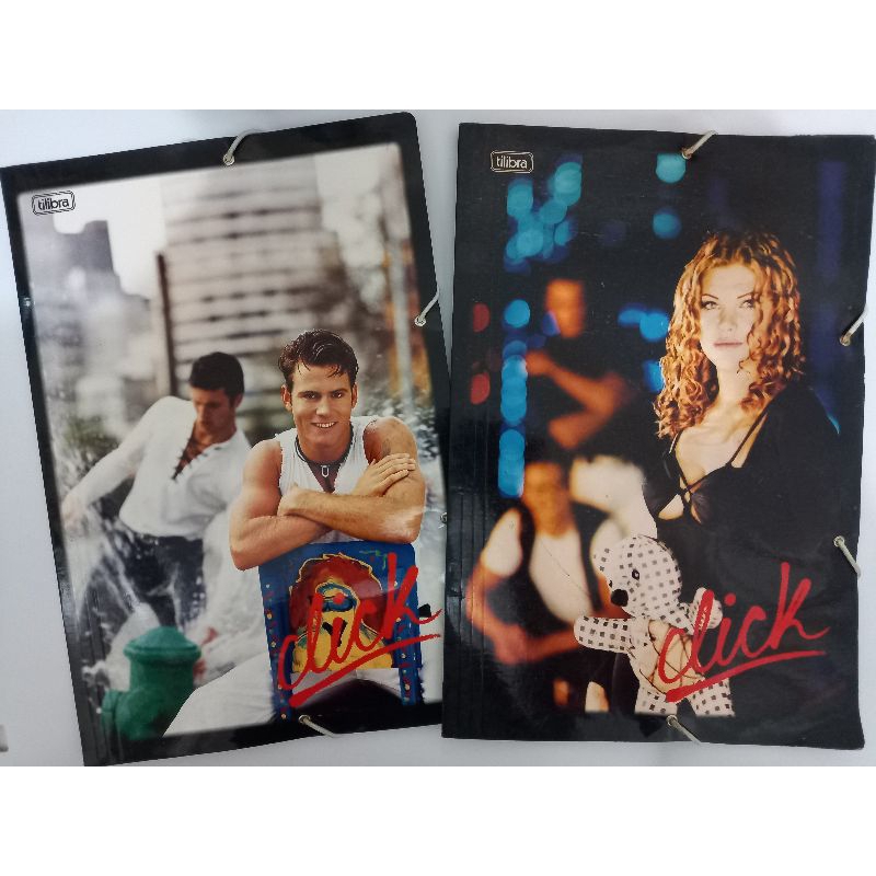 Coleção com 2 pastas escolares Click Star - antigo raro vintage ...