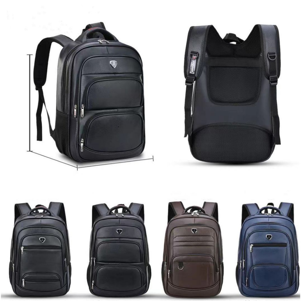 Mochila De Couro Notebook Impermeável Executiva Reforçada Para Viagem ...