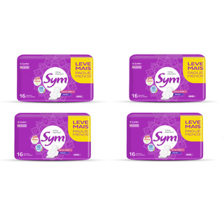 Kit 4 Absorventes Sym Total Protec Suave Com Abas 16 Unidades | Shopee ...