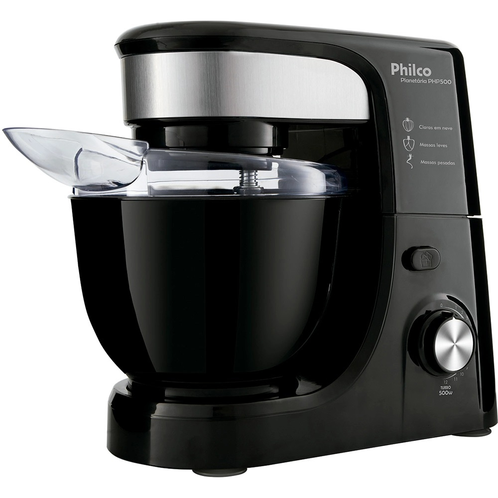 Batedeira Planetária philco php500 700w turbo 12 velocidades 127V Preta | Shopee Brasil