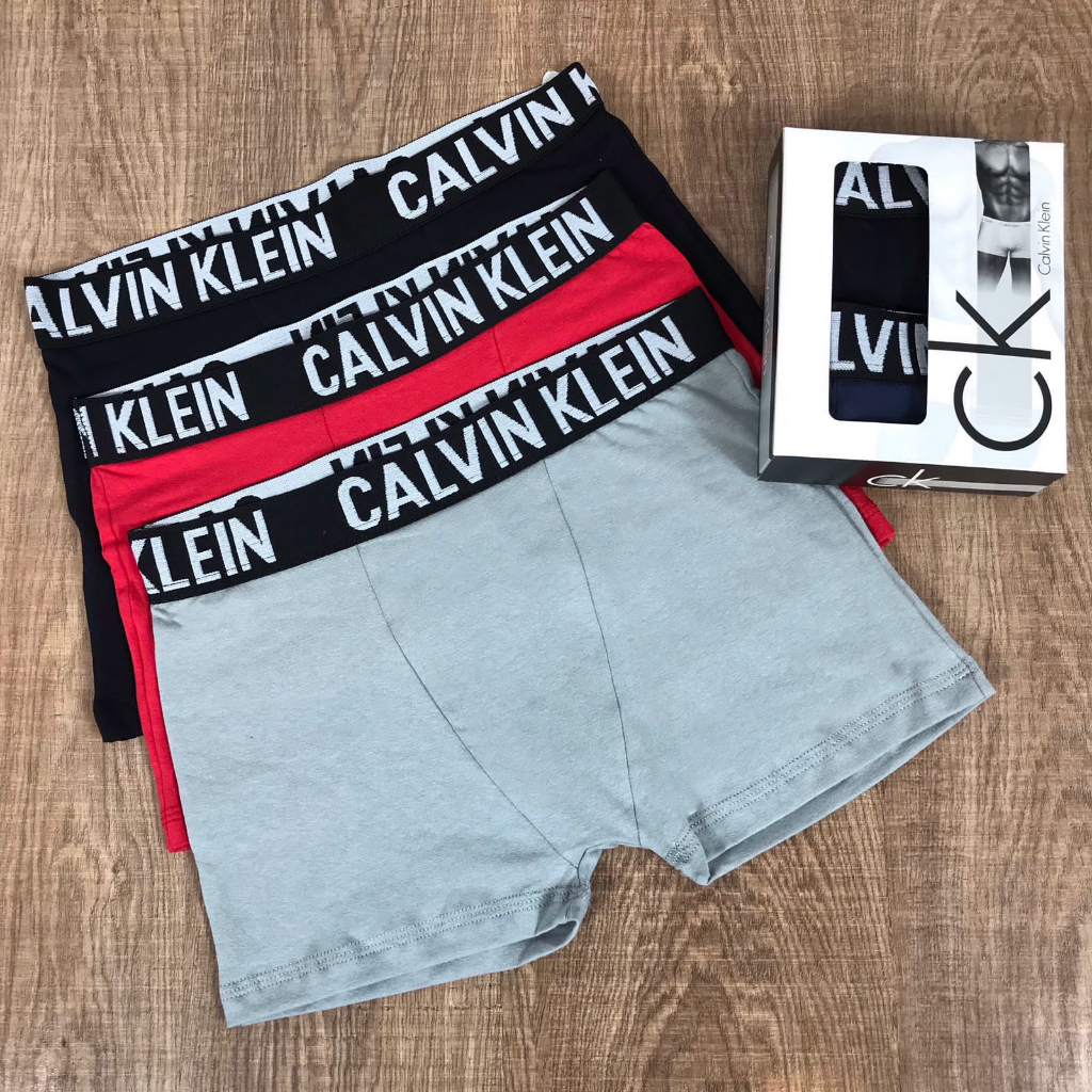 Kit Cuecas 3 Unidades Calvin Klein | Shopee Brasil