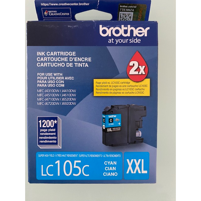 CARTUCHO BROTHER LC105C CIANO XXL ORIGINAL LACRADO VENCIDO, LER ...