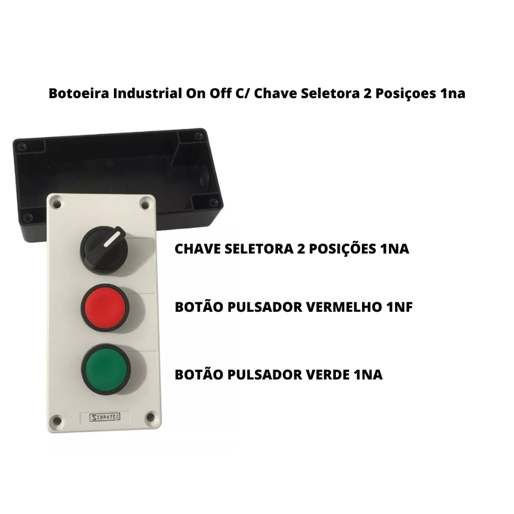 Botoeira Industrial On Off C/ Chave Seletora 2 Posiçoes 1na | Shopee Brasil