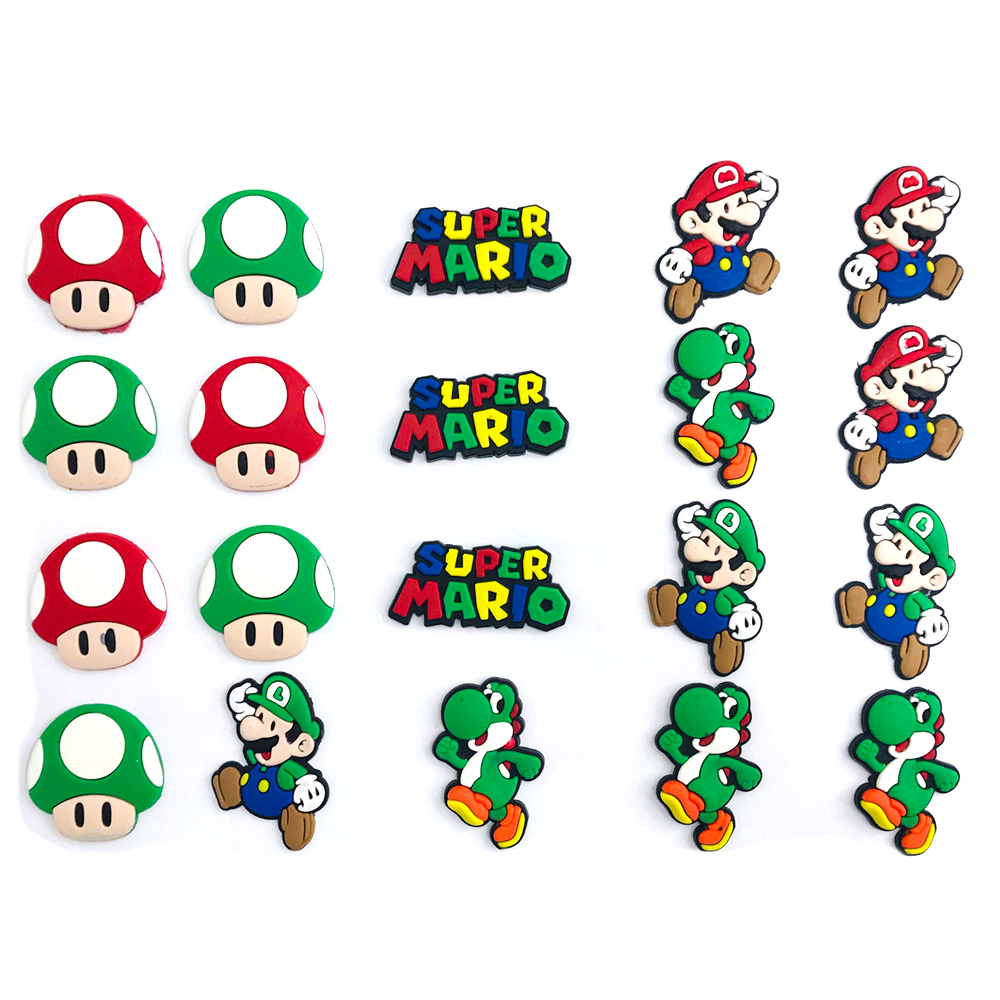 Aplique Silicone emborrachado Super Mario 20 unidades | Shopee Brasil