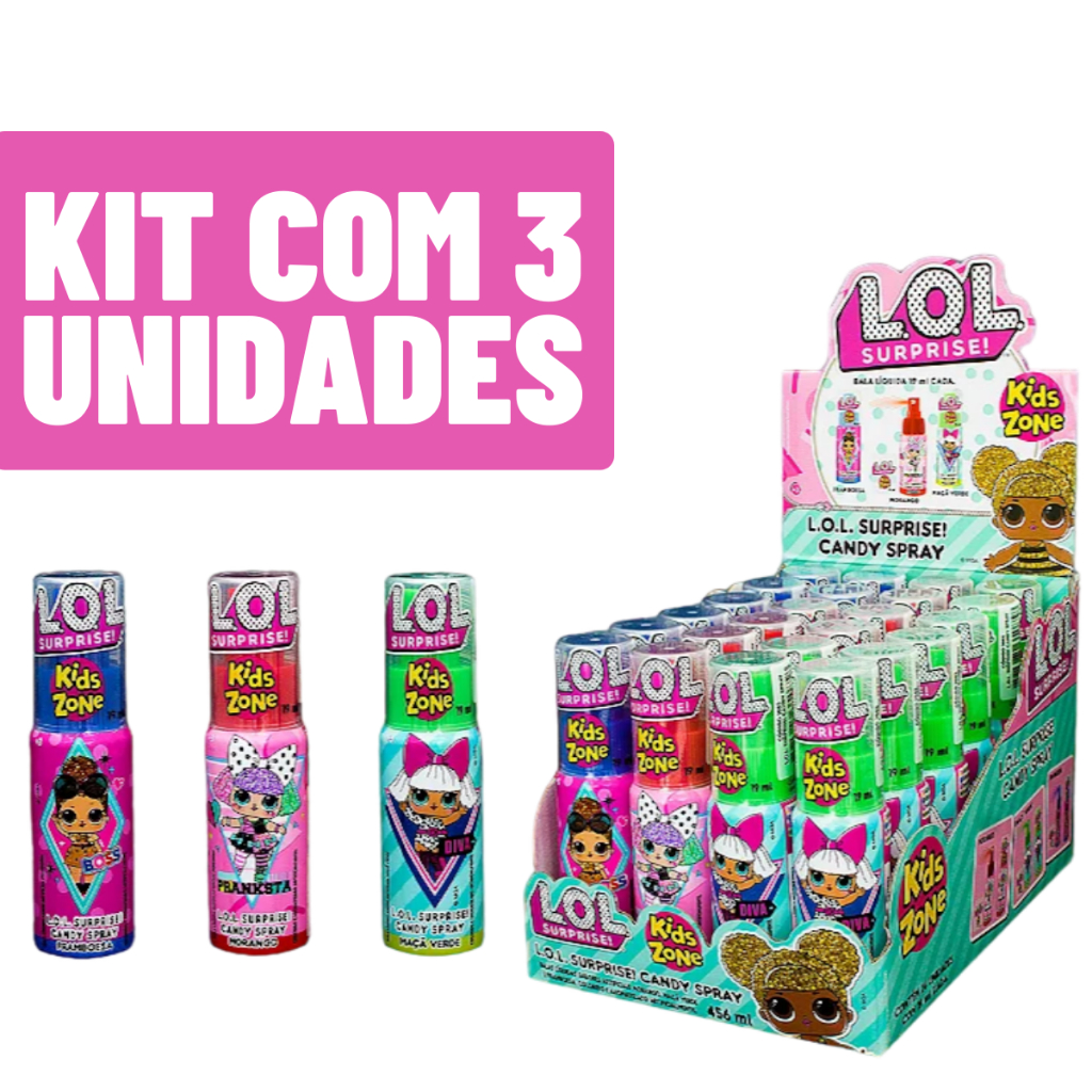 Kit 3x Bala Candy Spray Lol Surprise 19ml - Kids Zone | Shopee Brasil