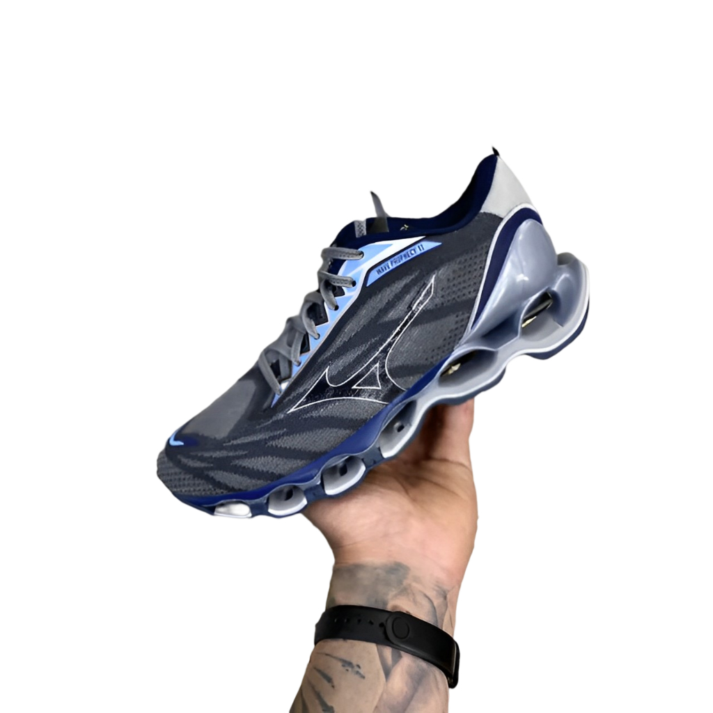 Tenis Mizuno Pro 11 Wave Cinza E Azul | Shopee Brasil