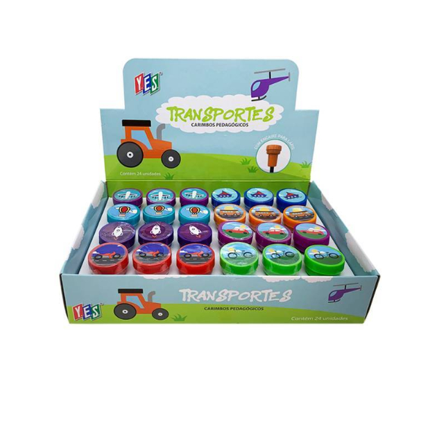 Carimbo Pedagógico Autoentintados YES Tema Transporte Cx.C/24und ...