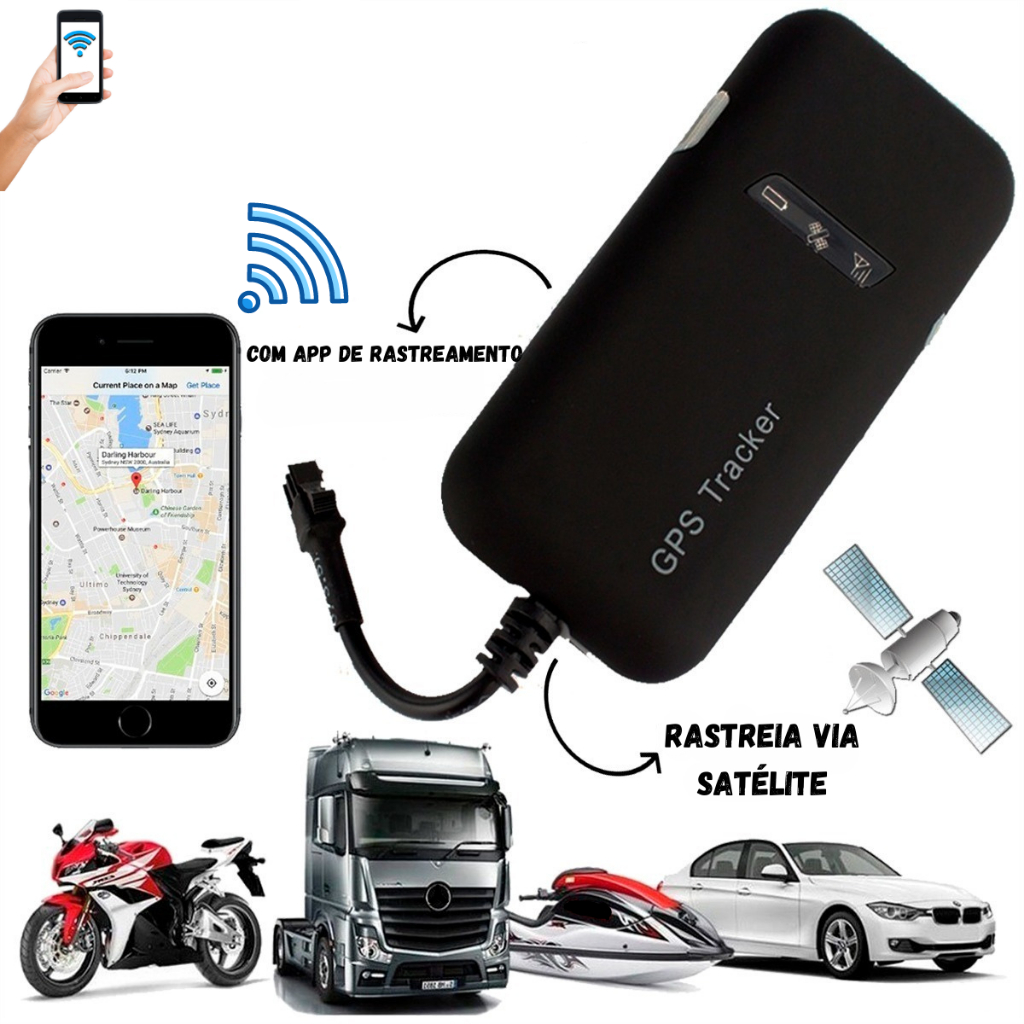 Rastreador Veicular Via Satélite Para Moto Carro Funciona C/ Chip Comum | Shopee Brasil