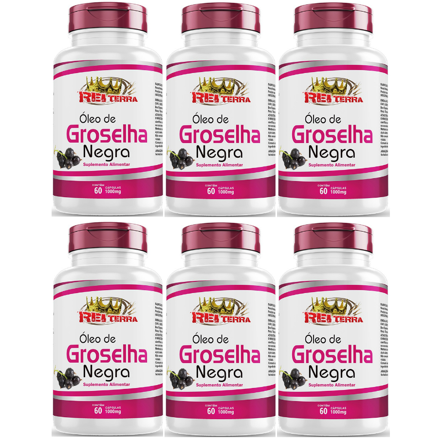 Kit 6 Óleo de Groselha Negra 1000mg 360 Cápsulas - Rei Terra | Shopee ...