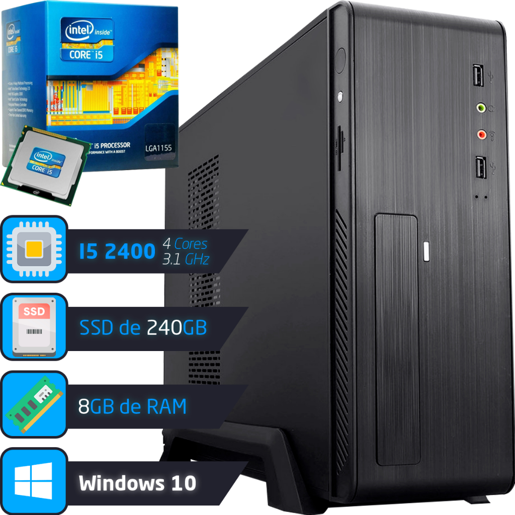 Computador Completo PC Escritório i5 2400 8GB de RAM Memória SSD 240GB ...