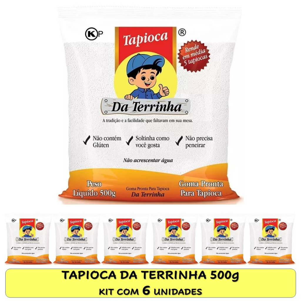 Tapioca Da Terrinha 500gr - Kit Com 6 Pacotes | Shopee Brasil