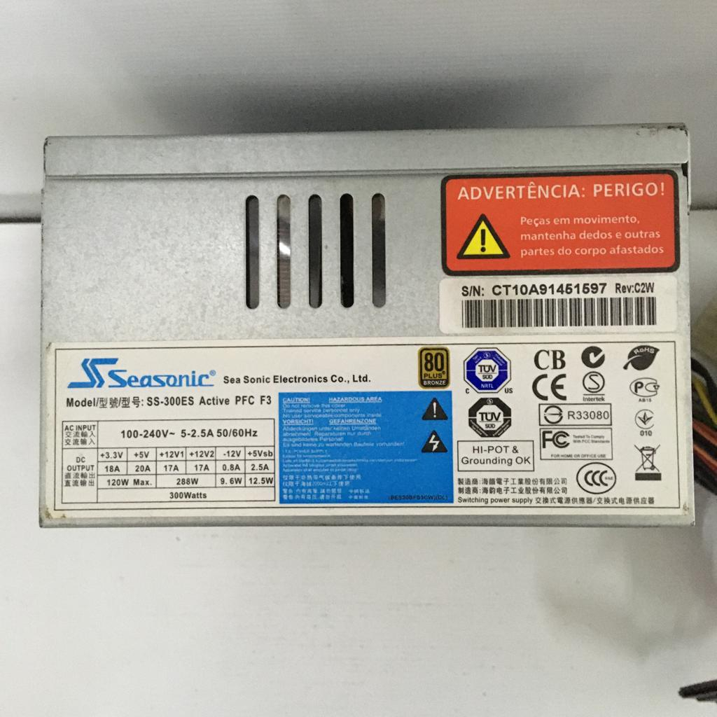 Fonte Real Seasonic Modelo: Ss-300es Active Pfc 24pinos 300w | Shopee ...