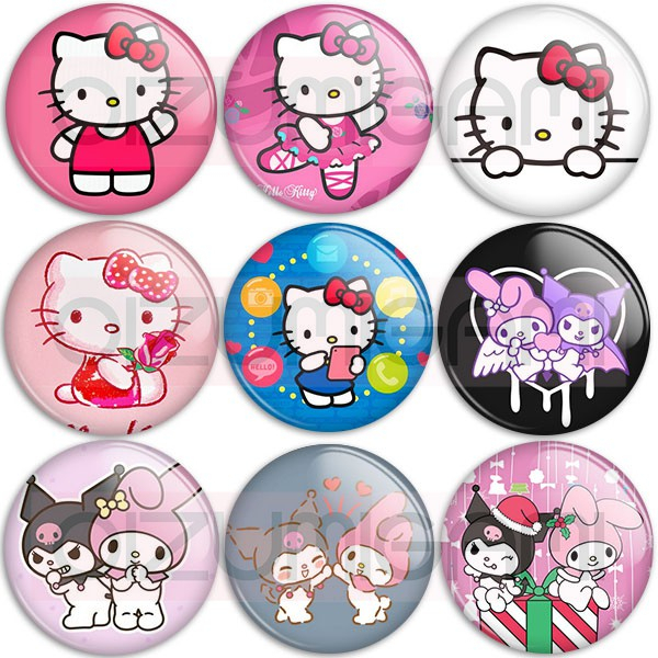 Botons - Bottons - Buttons - Sanrio - Hello Kitty - Kuromi - My Melody ...