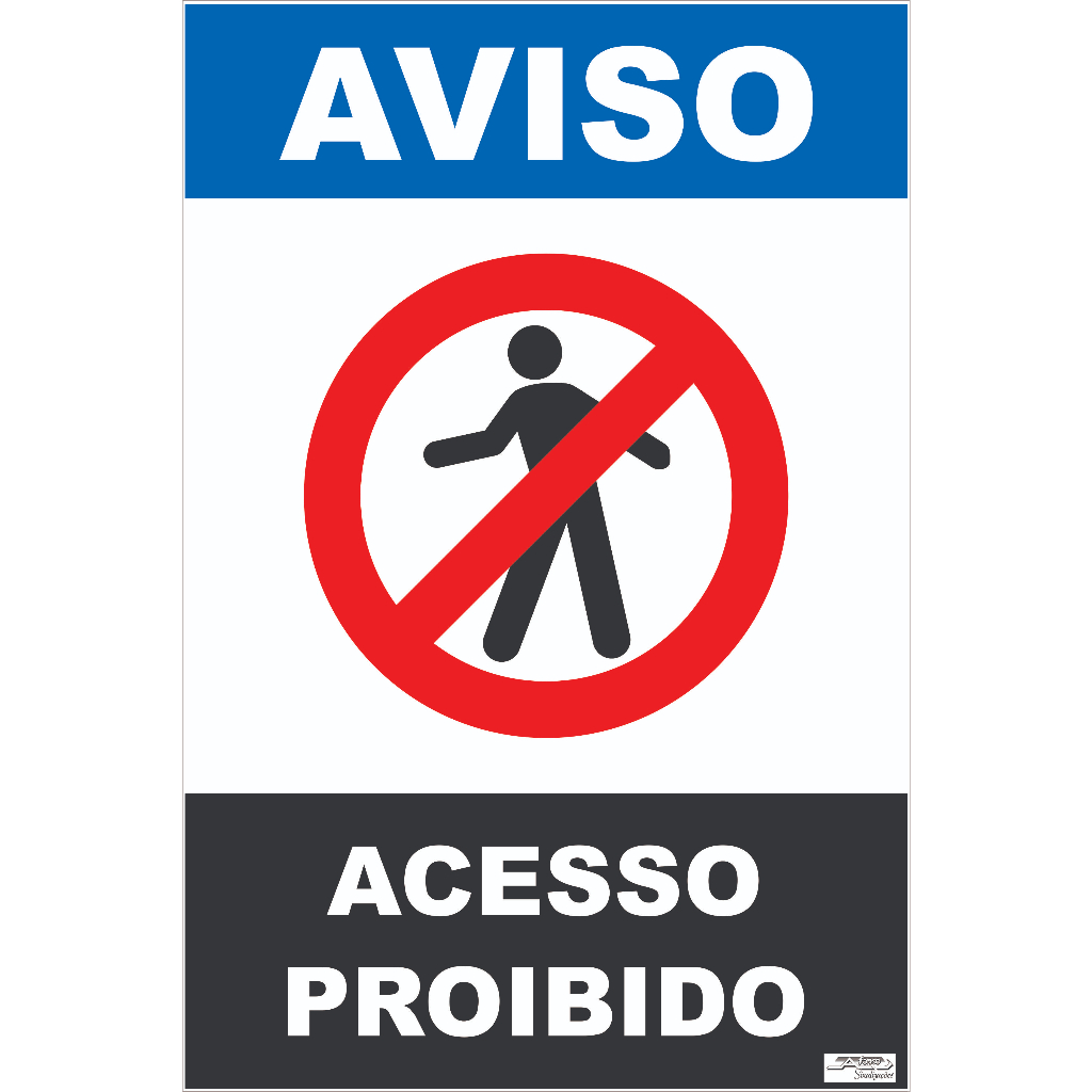 Placa De Sinalização | Aviso Acesso Proibido | 20x30 | Shopee Brasil