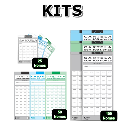 Kit Cartelas de Rifa 25 50 e 100 Nomes | Shopee Brasil