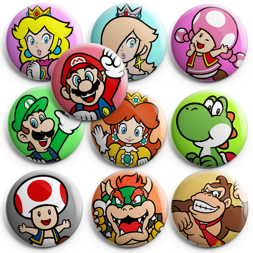 Bottons Super Mario Bros Personagens - broche alfinete boton bottom ...
