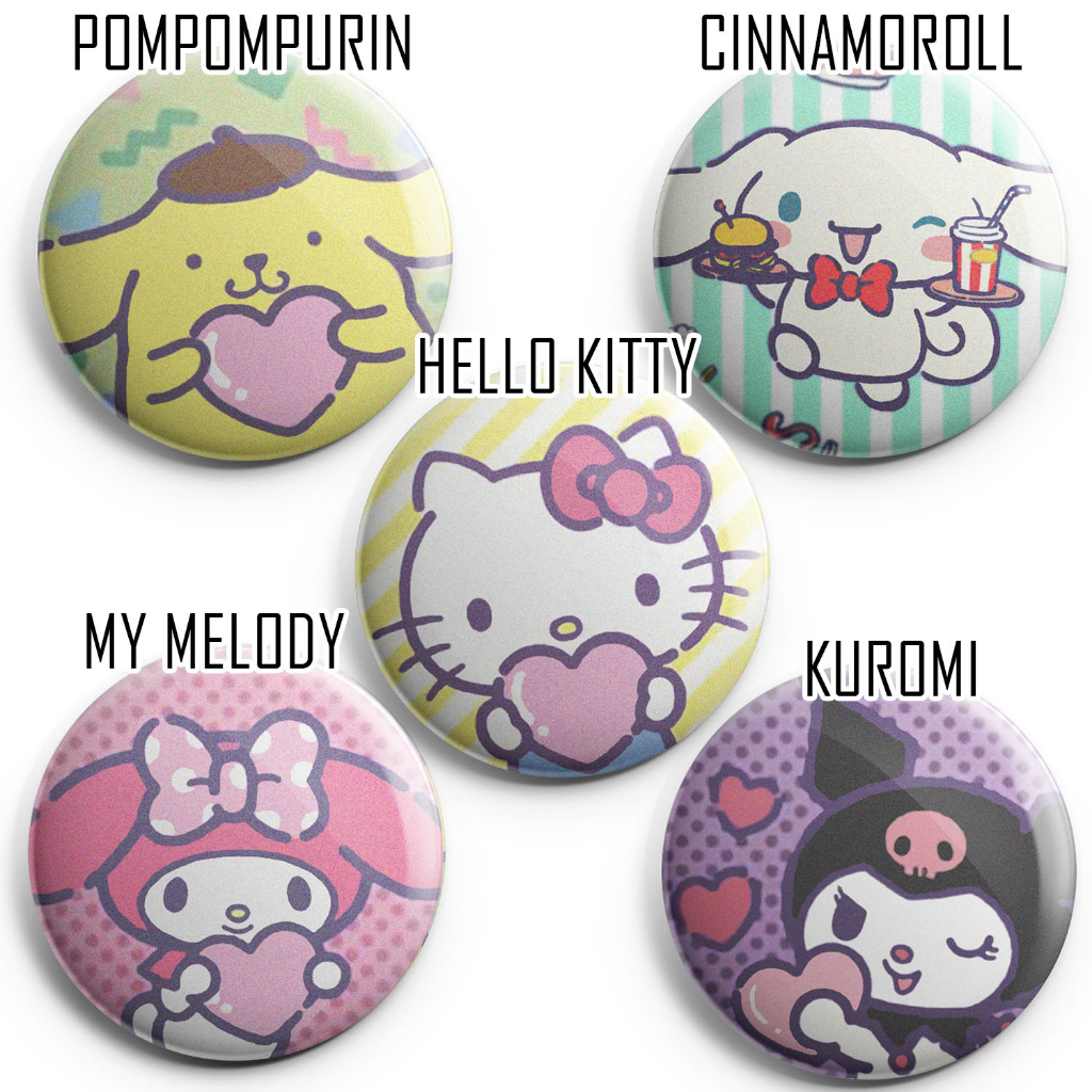 Bottons Hello Kitty e Amigos ( Sanrio ) broche alfinete boton bottom ...