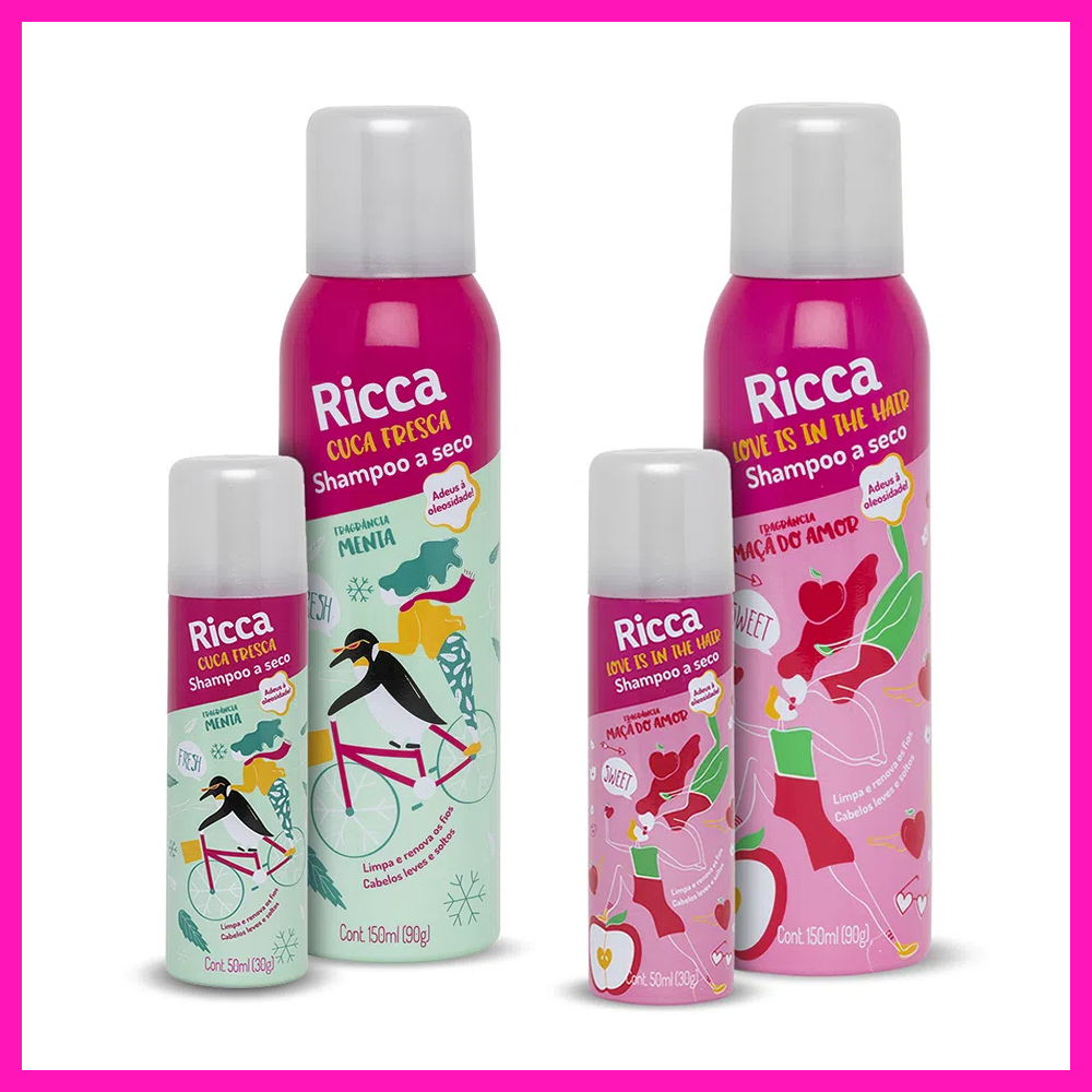 Ricca Kit Shampoo a Seco Cuca Fresca (1 Shampoo 150ml + 1 Shampoo 50ml ...
