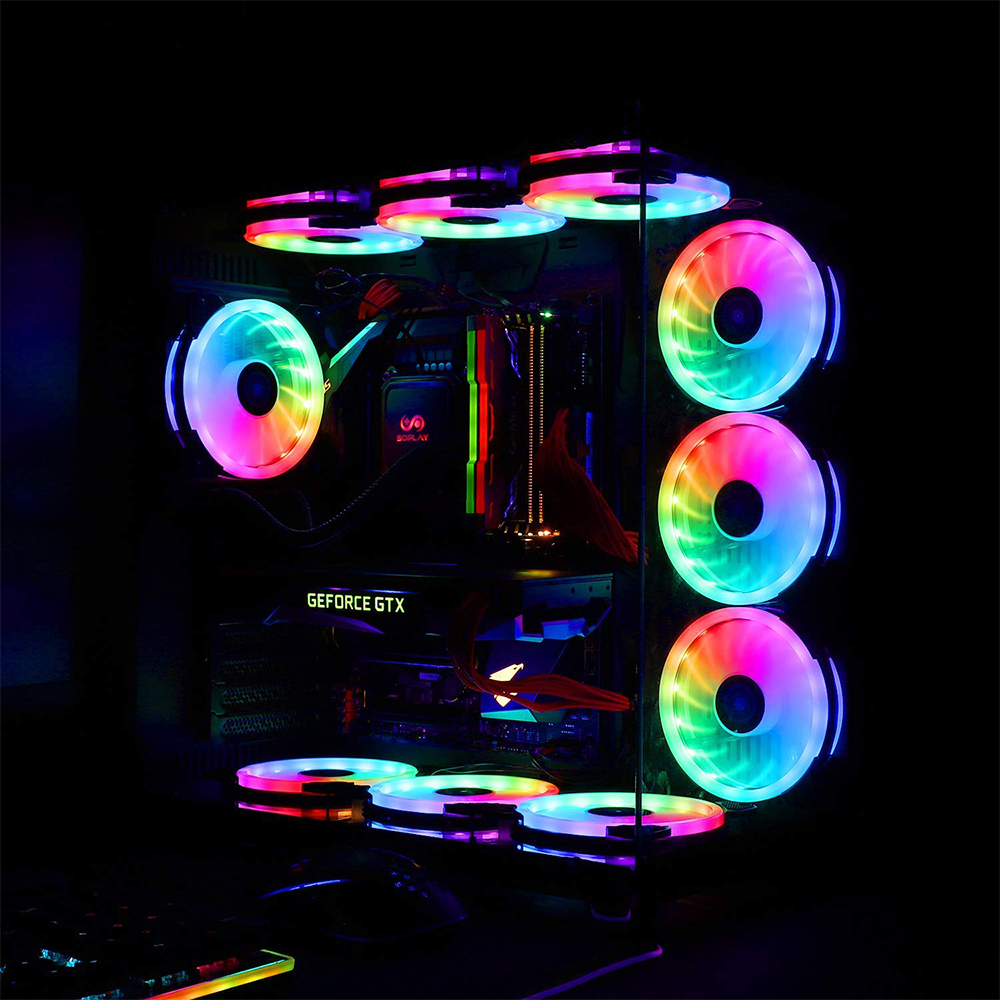 GMRGB kit 3/4/5/6/7/8/9/10 Cooler Fan Game Led RGB 120mm 6 pinos ...