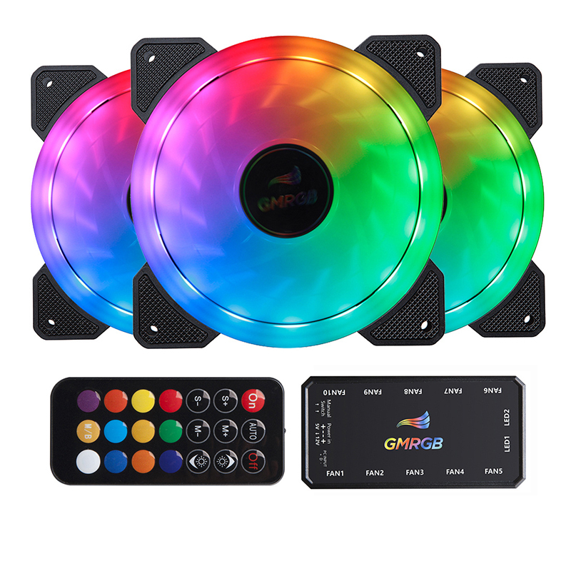 GMRGB kit 3/4/5/6/7/8/9/10 Cooler Fan Game Led RGB 120mm 6 pinos ...