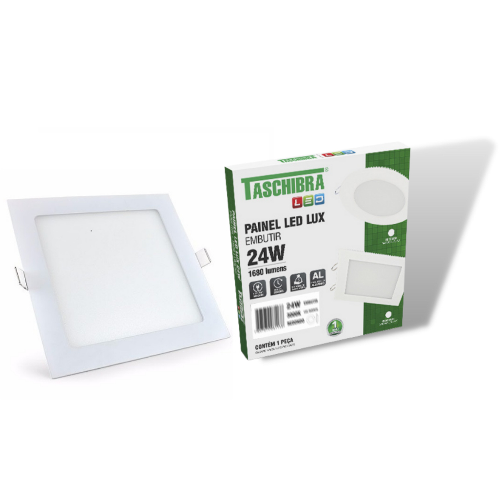 Painel Plafon 24w Led Quadrado Embutir Lux 6500k 4000k 3000k Bivolt ...
