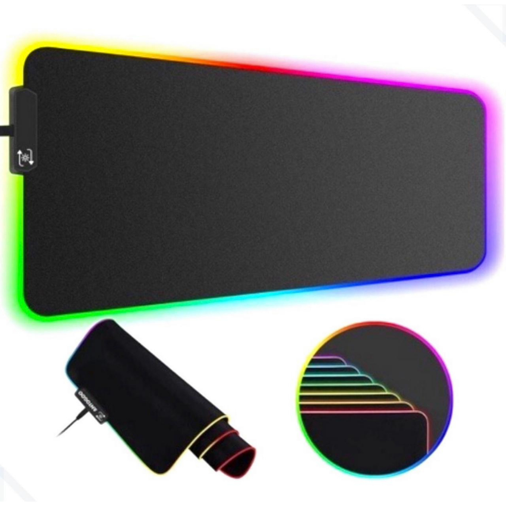 Mouse Pad Gamer Com Led RGB Iluminado Grande Speed 7 Cores Impermeável ...