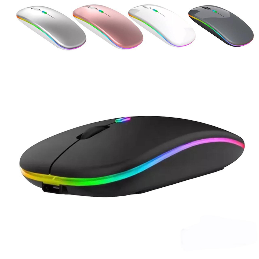 Mouse Sem Fio Recarregável com Led Rgb 2,4 ghz wireless computador ...