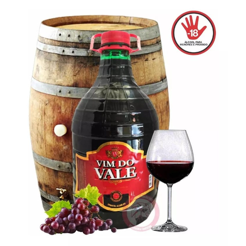 Bebida Alcoólica Vinho Vim Do Valle 4 Litros Original | Shopee Brasil
