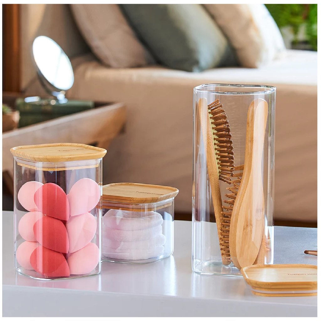 Tupperware Kit Modular Bambu e Vidro Borossilicato - Glass & Bamboo ...