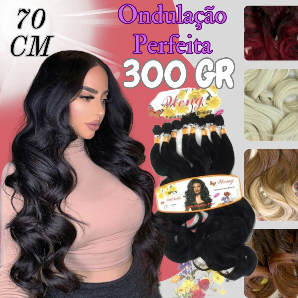 Cabelo Orgânico Natural Liso Ondulado 270gr 8 Telas | Shopee Brasil