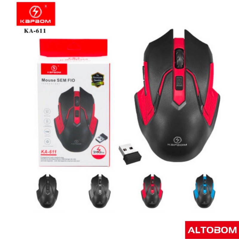 Mouse sem fio usb para notebook pc Gamer KA-611 KAPBOM Original | Shopee Brasil
