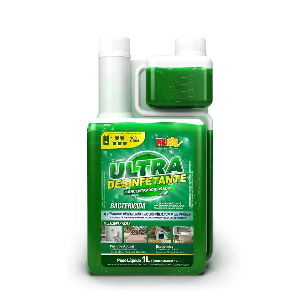 Desinfetante Procão Ultra Concentrado Bactericida 1L - Rende 100 Litros ...