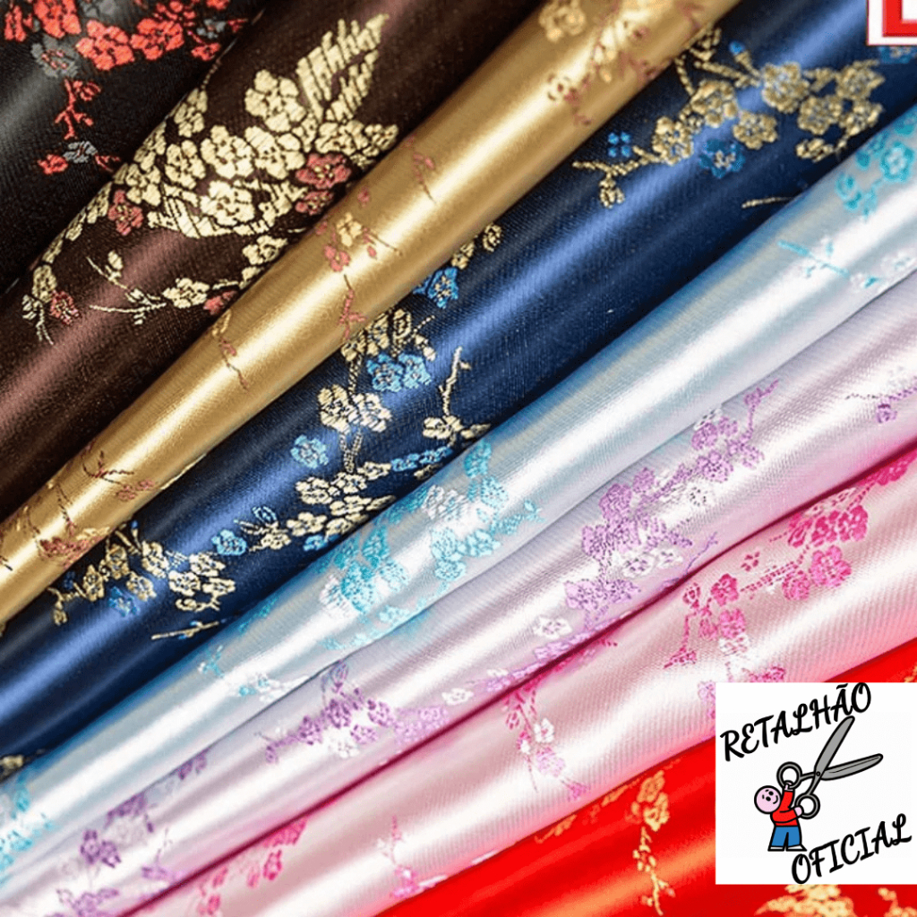 5 Metros Tecido Cetim Brocado Jacquard 1,50m Largura | Shopee Brasil