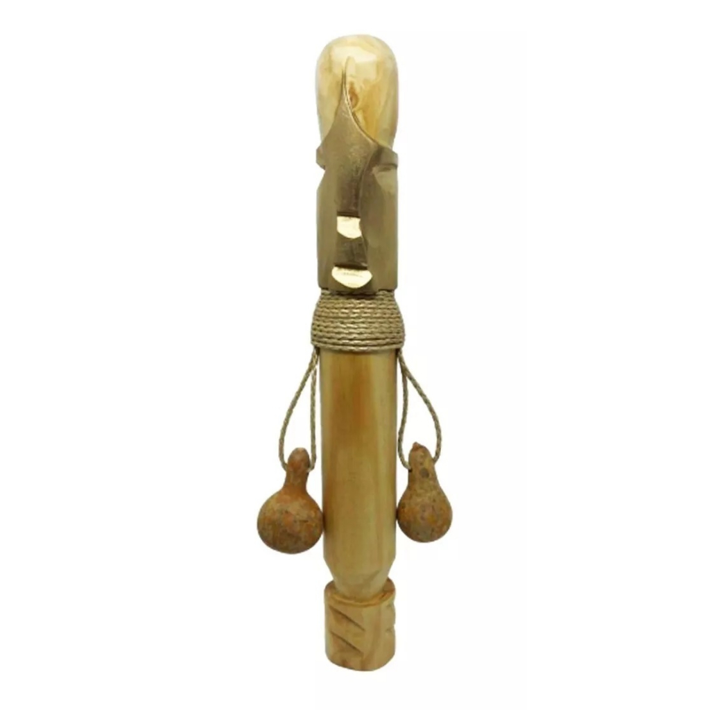 Ogô Okenê Ferramenta De Exú Madeira Maciça Luxo Cru e Dourado | Shopee ...