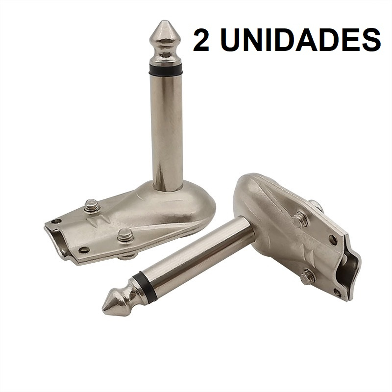 Plug P10 Mono 90 Graus Profissional Metal 2 UNIDADES | Shopee Brasil