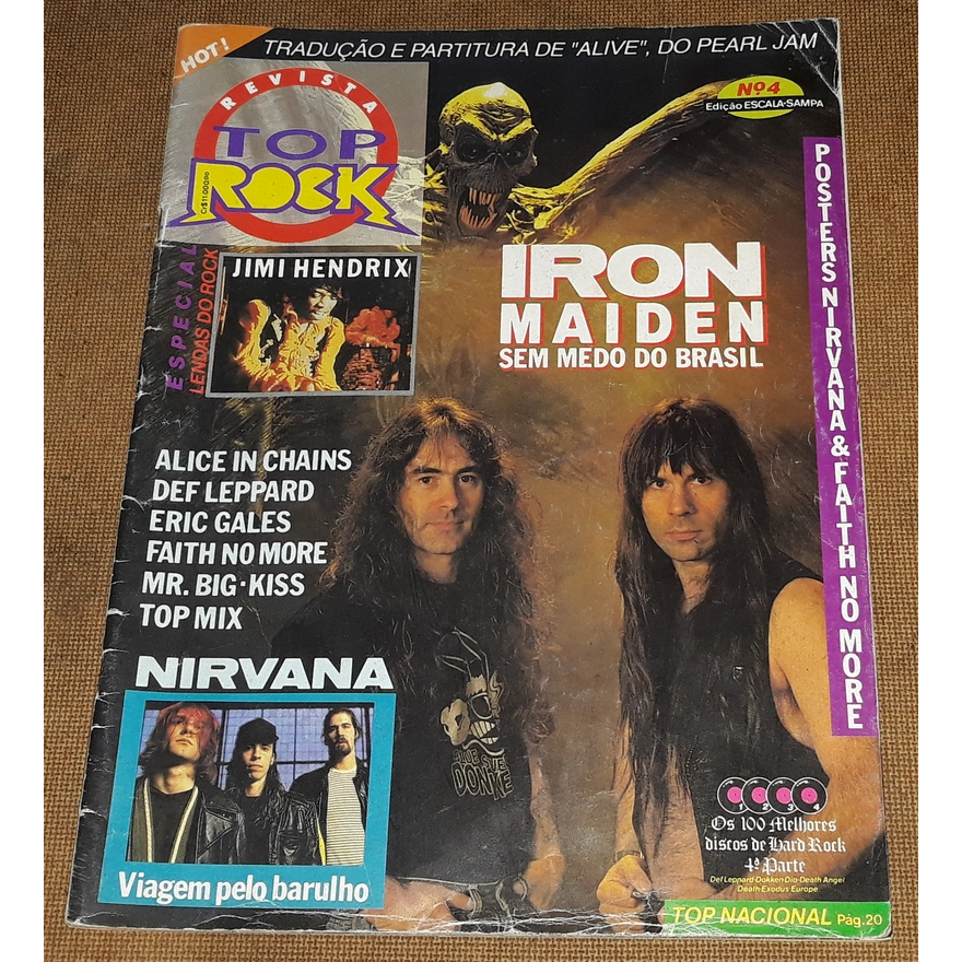 Revista Top Rock n. 4 - Jimi Hendrix Iron Maiden Nirvana | Shopee Brasil
