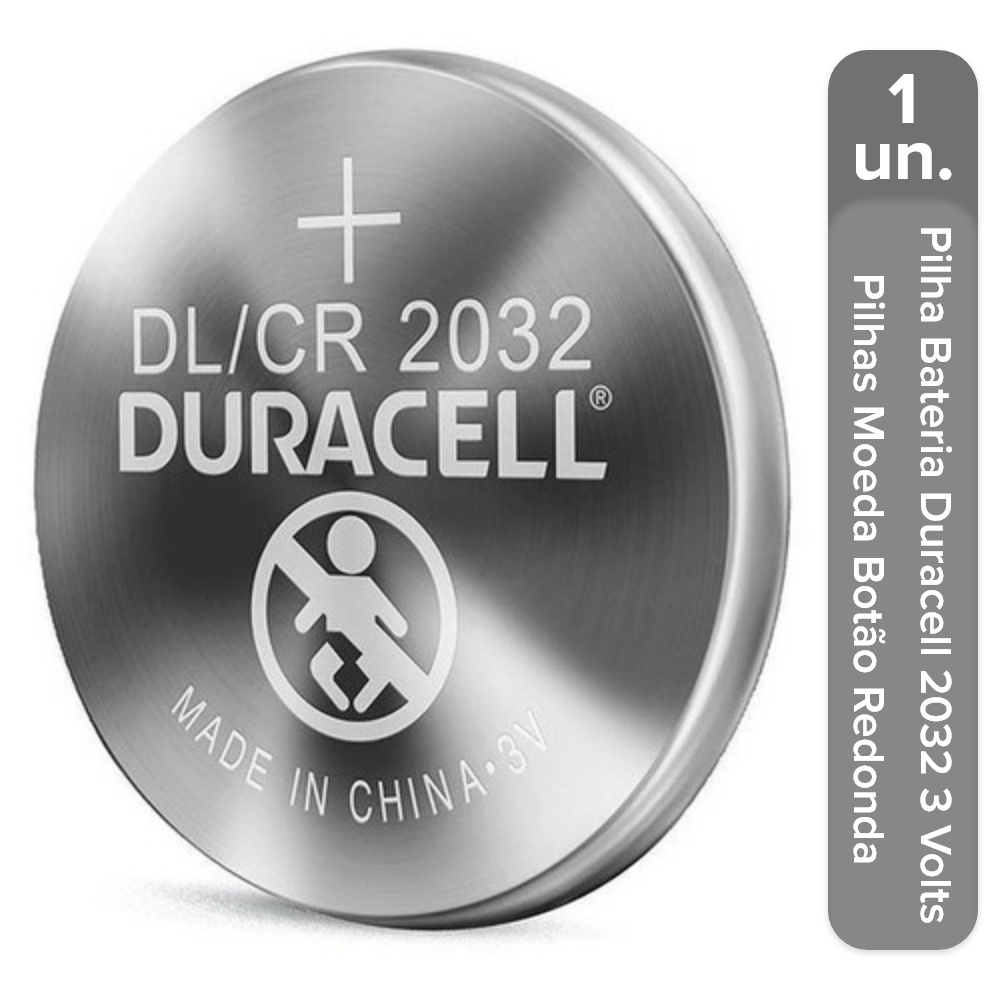 Pilha Bateria Duracell 2032 3 Volts Moeda Pilhas Botão Redonda Bateria ...