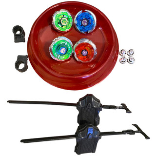 Kit 4 Beyblade Metal Com Led Luz + 2 Lançadores + 4 Ponteiras + Arena ...